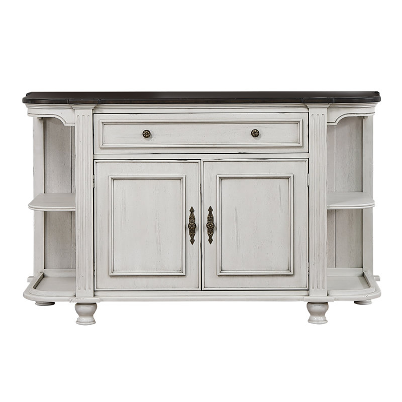 One Allium Way® Aggappora Sideboard With Storage Cabinet And Drawer | Two-Tone Antique White ...